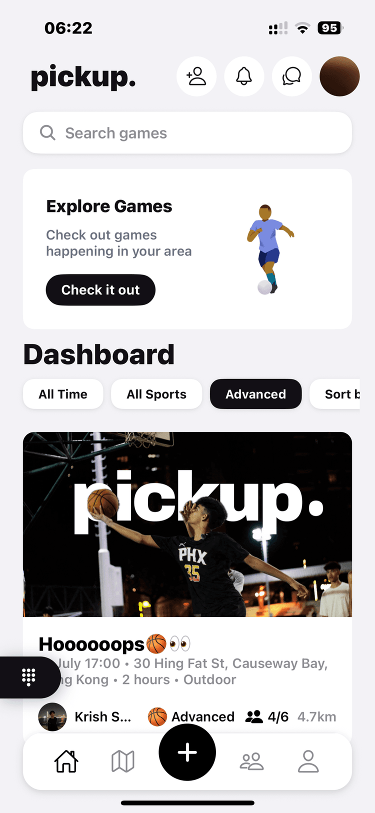 Pickup: Play & Host Sports